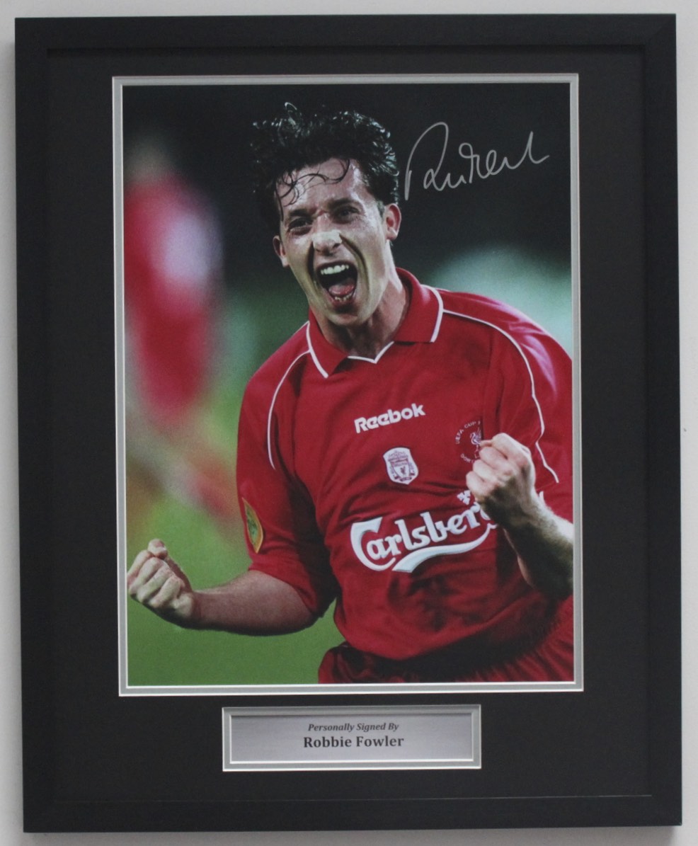 ROBBIE FOWLER PERSONALLY SIGNED LIVERPOOL CUP FINAL GOAL PHOTOGRAPH PL